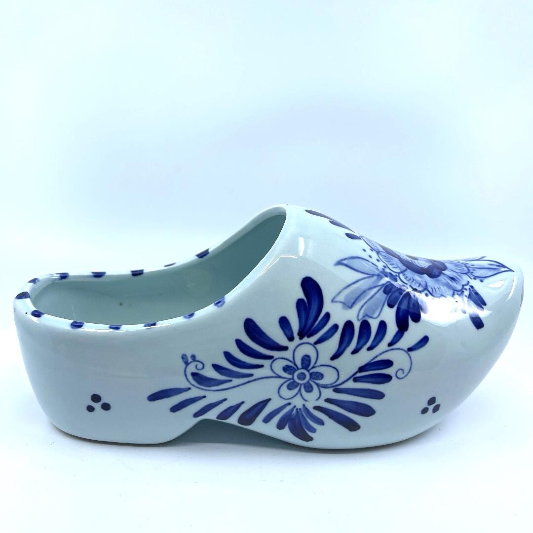 Vtg Hand Painted Delft Shoe Planter Wall Hanging, Dutch Blue White ...