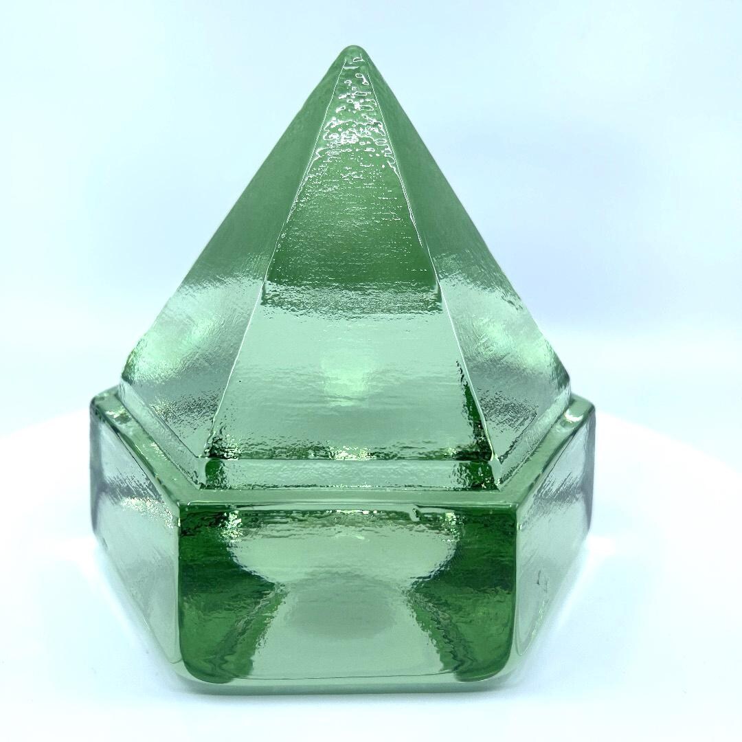Vintage Green Glass Nautical Prism Paperweight Sculpture, Coastal Home ...
