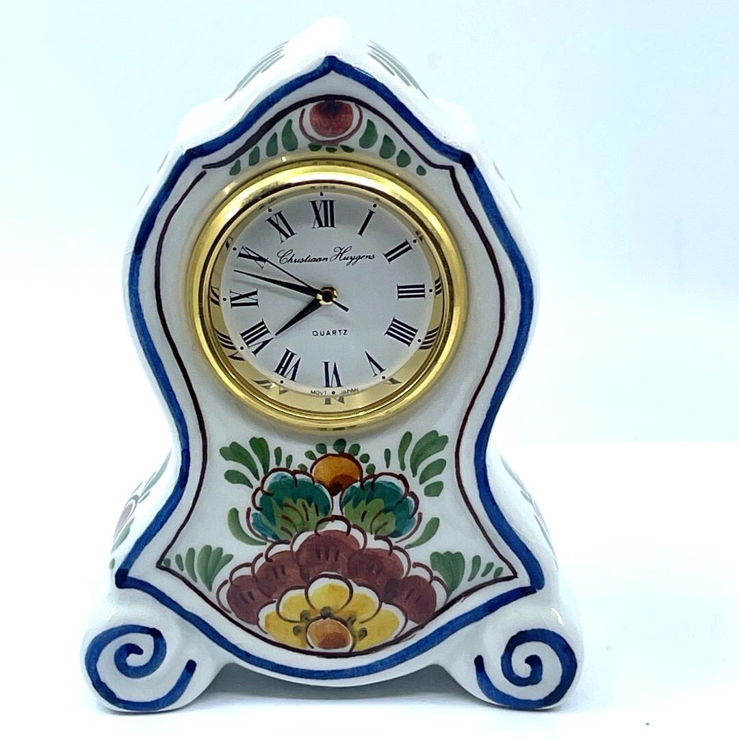 Vintage Delft Blue Miniature Mantel Clock, Hand-painted Holland ...