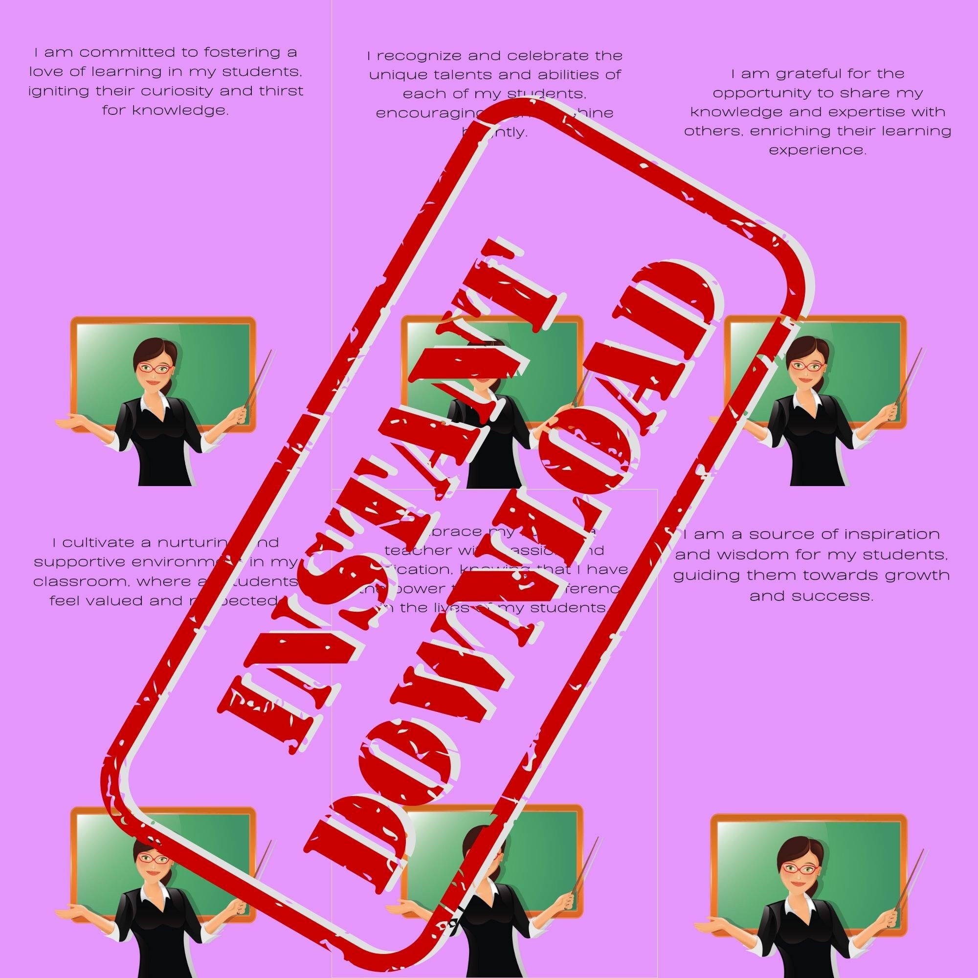 Printable Teacher Affirmation Cards, Inspirational Quotes & Motivation ...