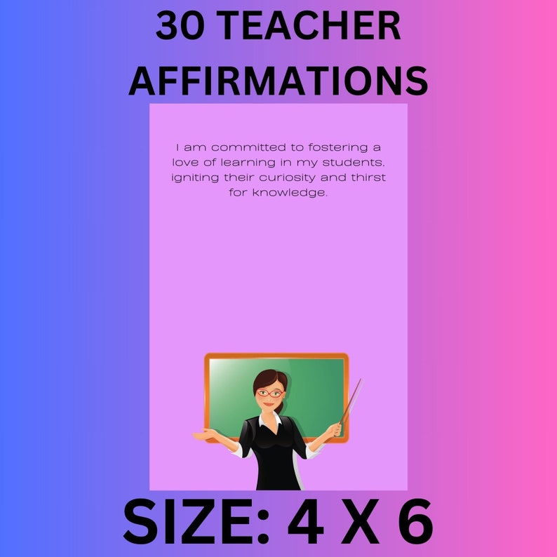 Printable Teacher Affirmation Cards, Inspirational Quotes & Motivation ...