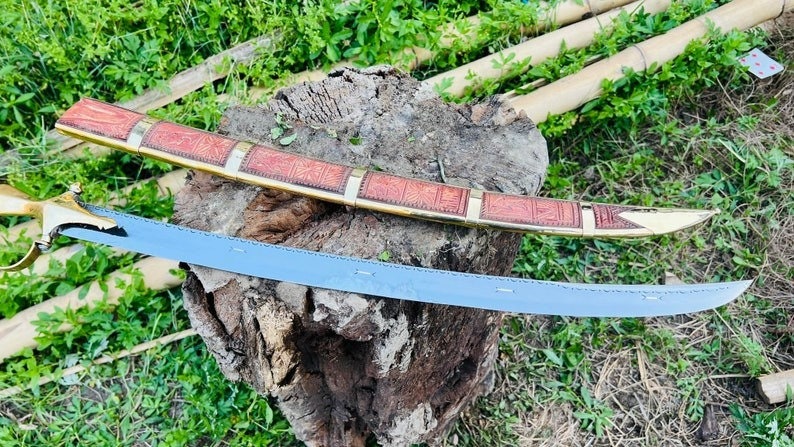 Egkh-24 Traditional Carving Sword talvar wooden Carving Sheath-metal ...