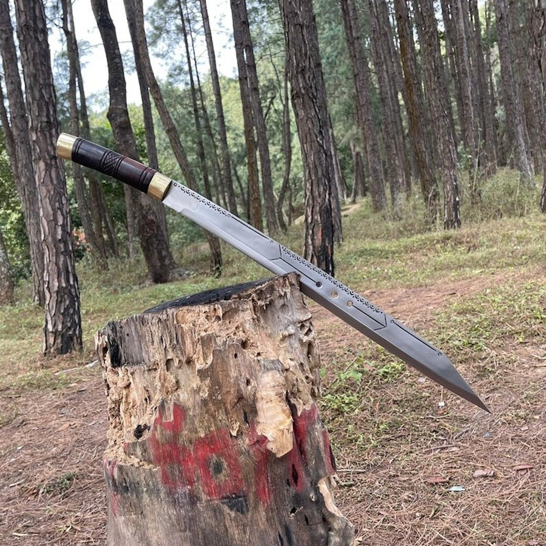 Large Seax Knife Handmade Viking Sword Sax With Authentic 5160 Leaf ...