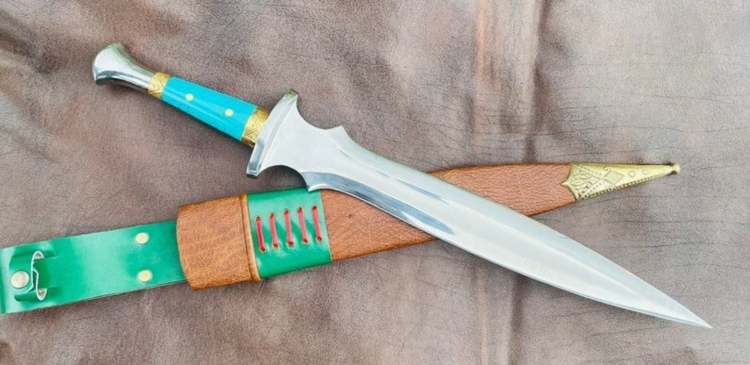 EGKH-15 Inches Double Edge Sam Dagger, Medieval Custom Stone Handle ...