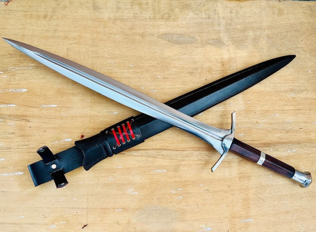 23-inch Hand-forged Viking Full Tang Sword Modern Carbon Steel Training ...