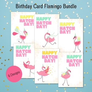 BUNDLE - Flamingo Birthday Card Pack, Pink Theme, Printable DYI ...