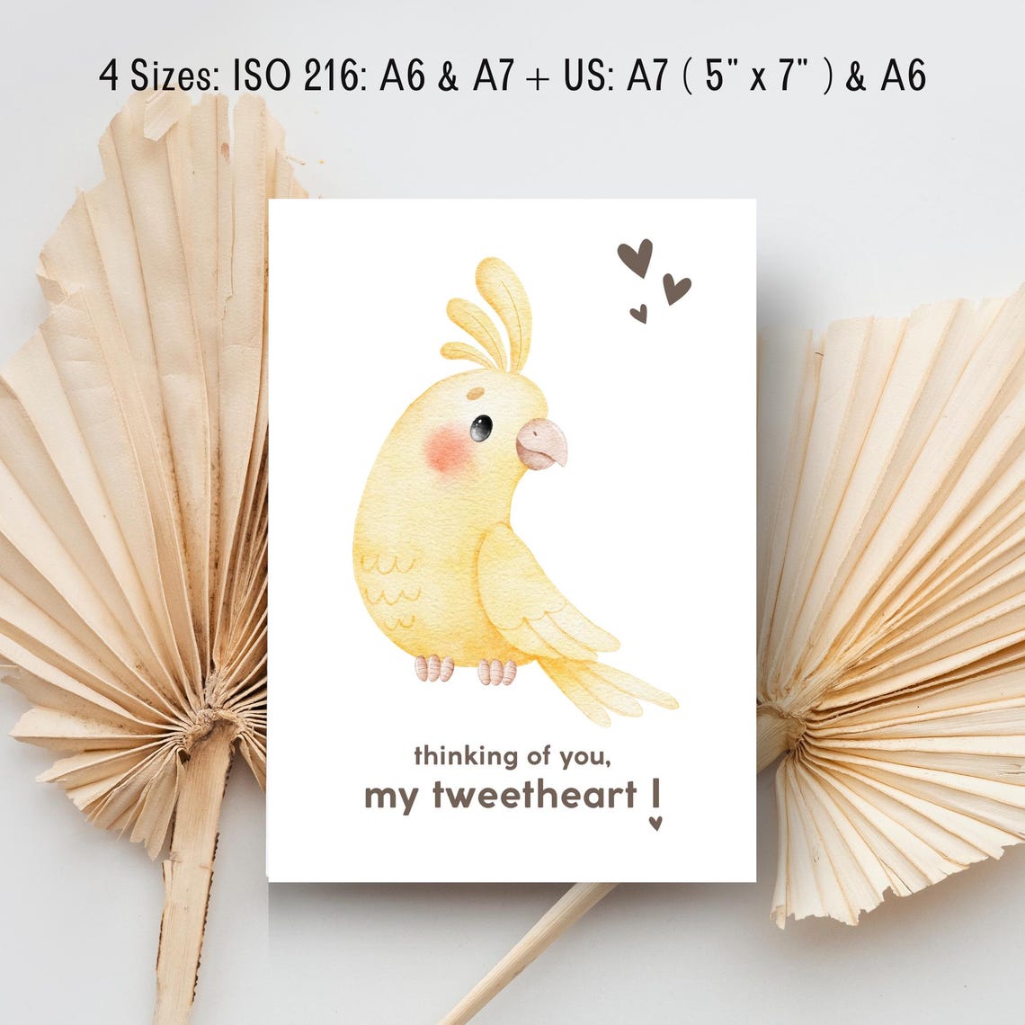 Cockatiel Lover Greeting Card, Cute Valentine's Day Gift, Thinking of ...