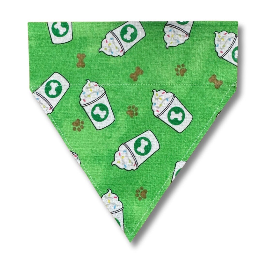 Custom Dog Bandana, Pup Cup Design Personalized Text Puppy Pet Bandana ...