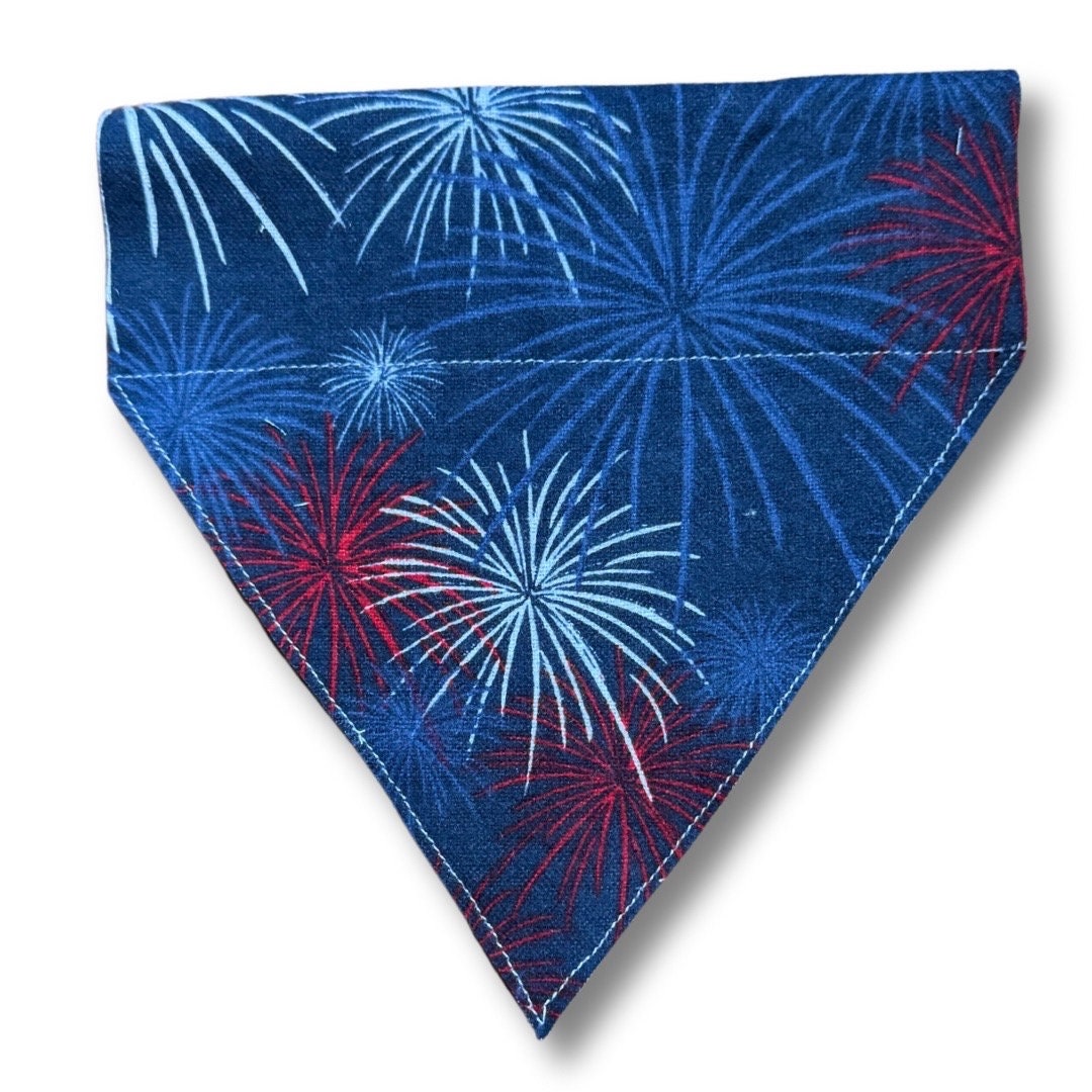 Custom Dog Bandana, Memorial Day Firework Design Personalized Text ...