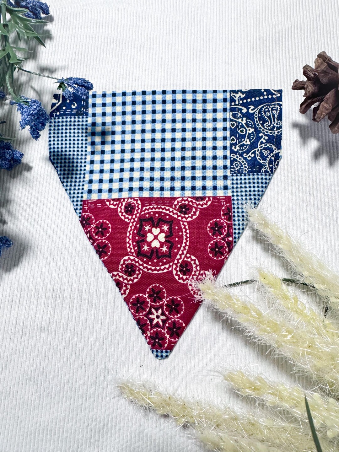 Custom Dog Bandana, Red Whit and Blue Bandana Design, Personalized Text ...