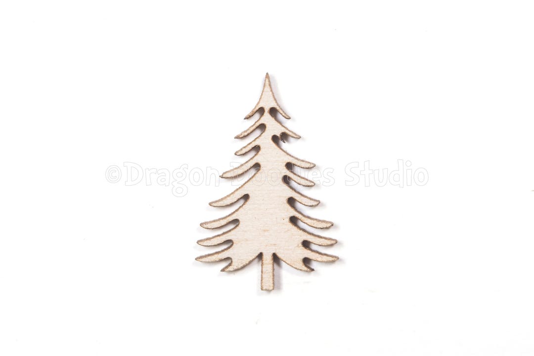 Unfinished Wooden Pine Tree Shape, Laser Cut Evergreen Tree Blank ...