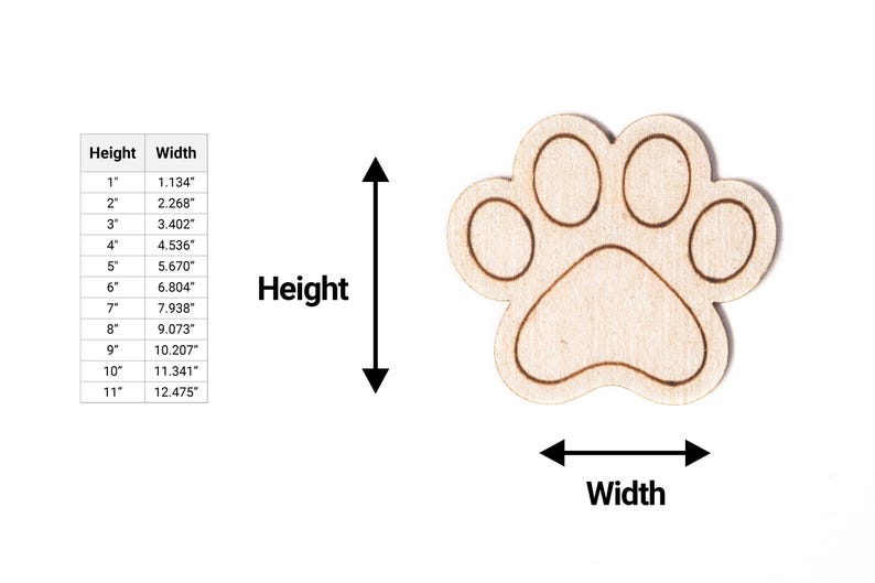 Cat Paw Shape Unfinished Wooden, Cat Paw Blank Laser Cutout Wood, DIY ...