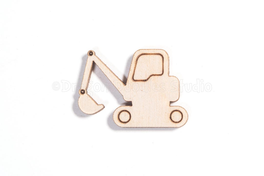 Digger Truck Shape Unfinished Wooden, Construction Truck Blank Laser ...