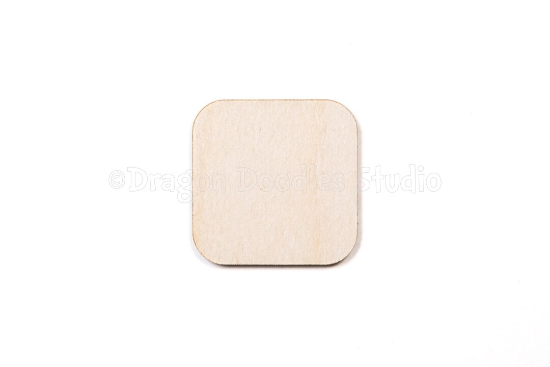 Unfinished Wooden Square Shape, Rounded Square Blank Shapes, DIY Kits ...