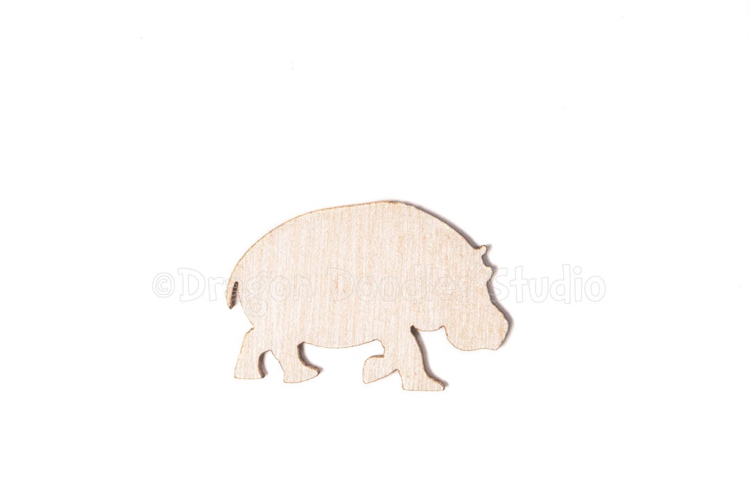 Hippo Blank Unfinished Wooden Shape, Hippo Laser Cut Blank Cutout, DIY ...