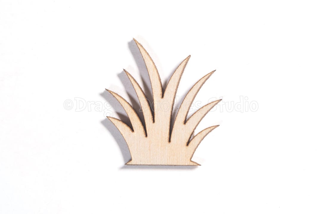 Grass Shape Unfinished Wooden, Tall Grass Blank Laser Cutout Wood Decor ...