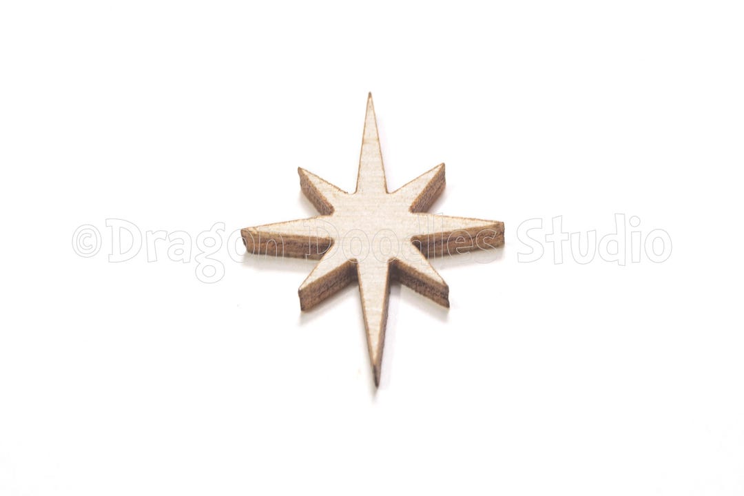 Star of Bethlehem Shape Unfinished Wooden, Angel Hanging Christmas Tree ...