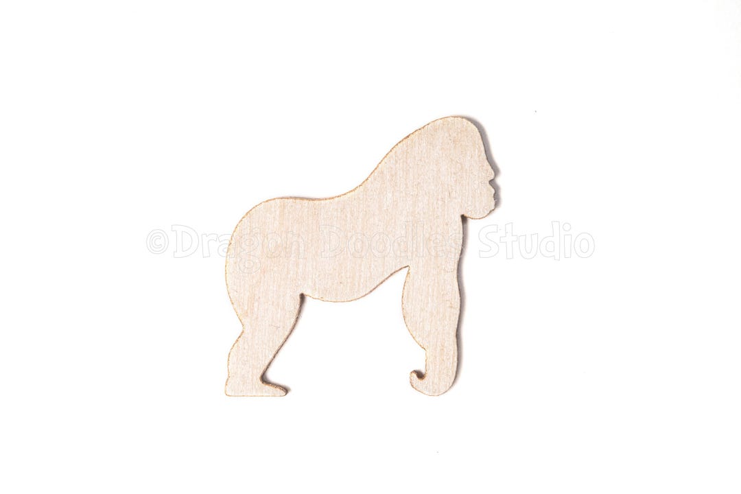 Gorilla Shape Unfinished Wooden, Custom Gorilla Sign Blank Laser Cutout ...