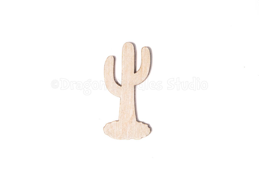 Unfinished Wooden Cactus Shape, Laser Cut Wood Cactus Blank Cutout, DIY ...