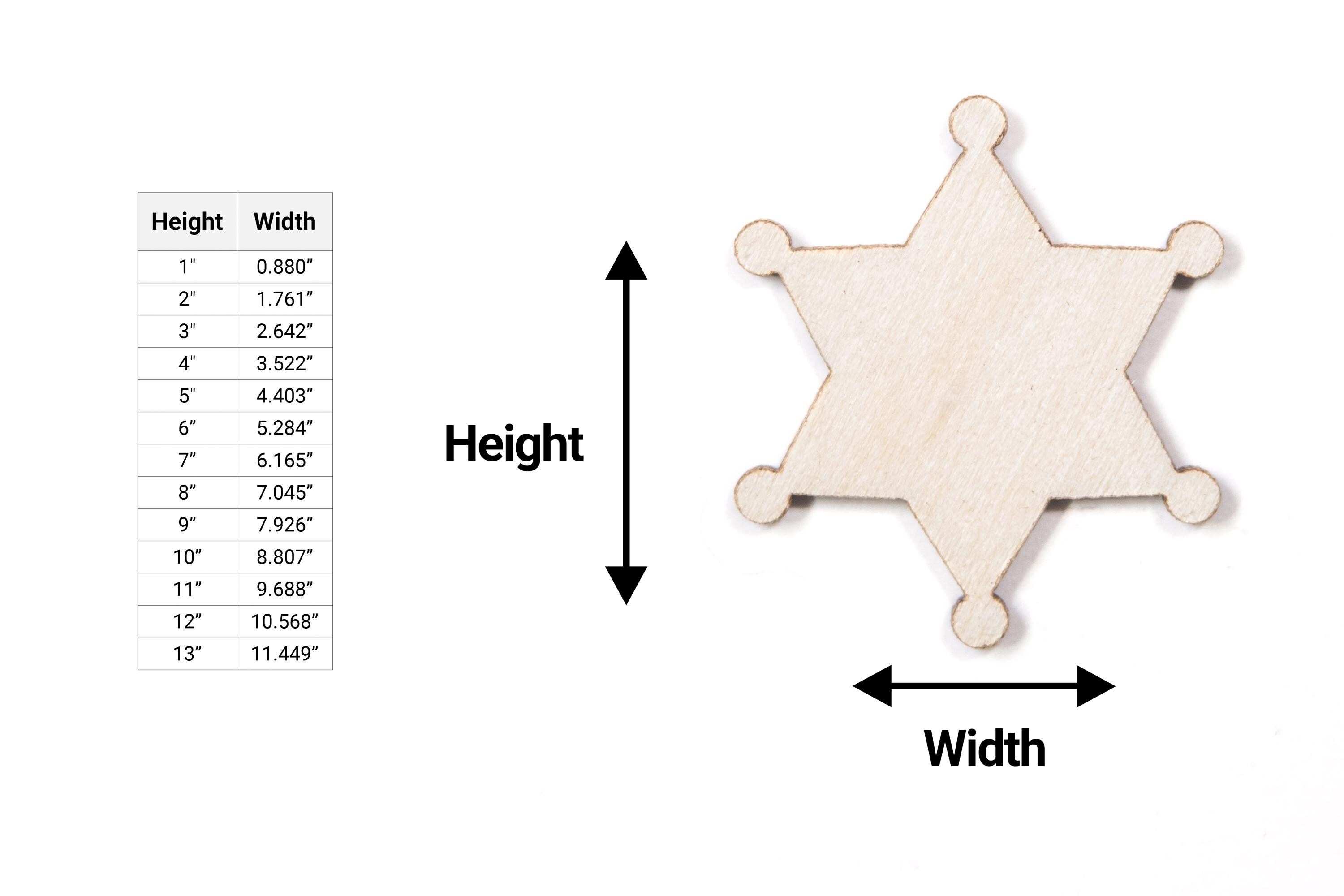 Sheriff Badge Shape Unfinished Wooden, Police Badge Blank Laser Cutout ...