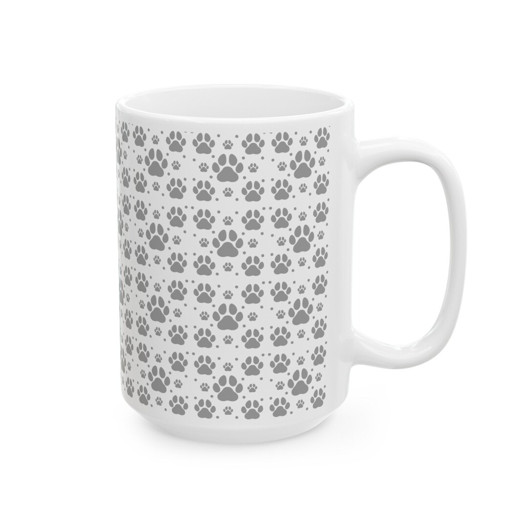 Cute Paw Print Coffee Mug for Pet Lovers Adorable Dog & Cat Lover Gift ...