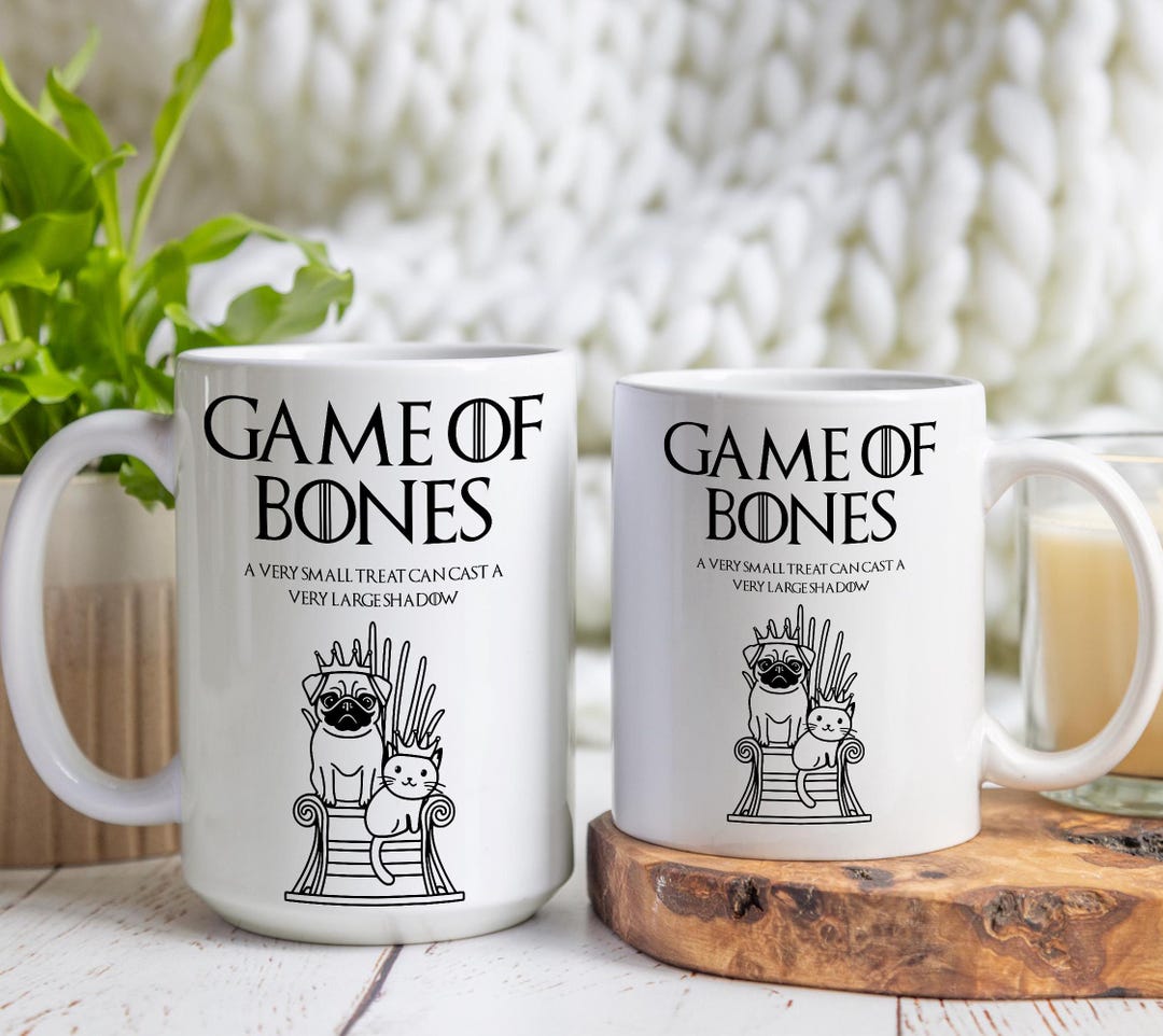 Game of Bones Ceramic Mug: Pet Parody Coffee Cup, Gift for GOT Lovers ...