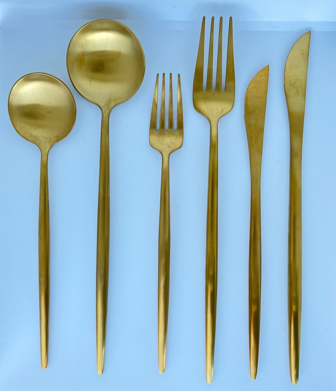 Gold Luxe Flatware 6pcs Stainless Steel Table Setting Dinner Table - Etsy