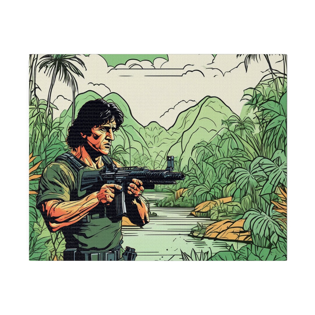 John Rambo Inspired Jungle Matte Wall Art Action Movie Decor - Etsy