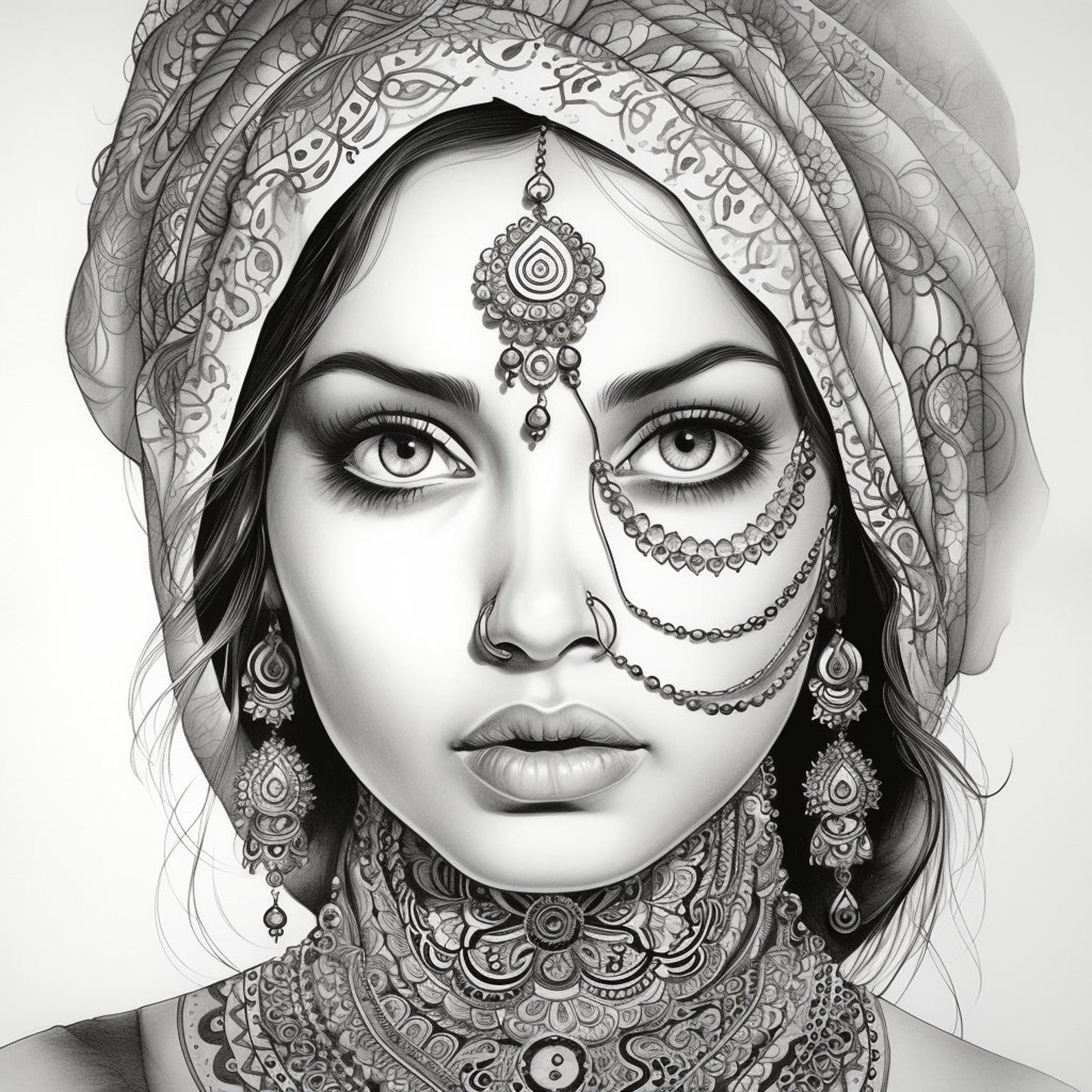 Mandala Art Lady Portrait - Etsy