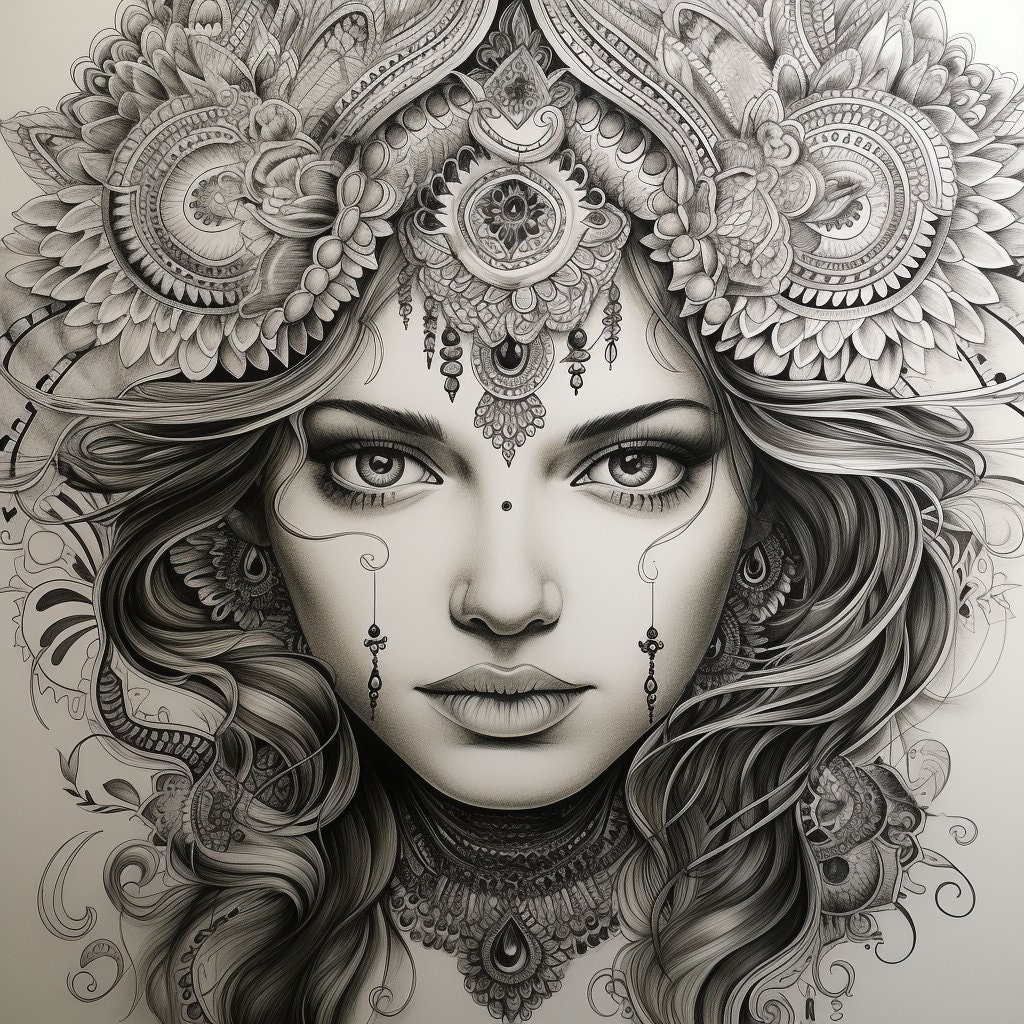 Mandala Art Lady Portrait - Etsy