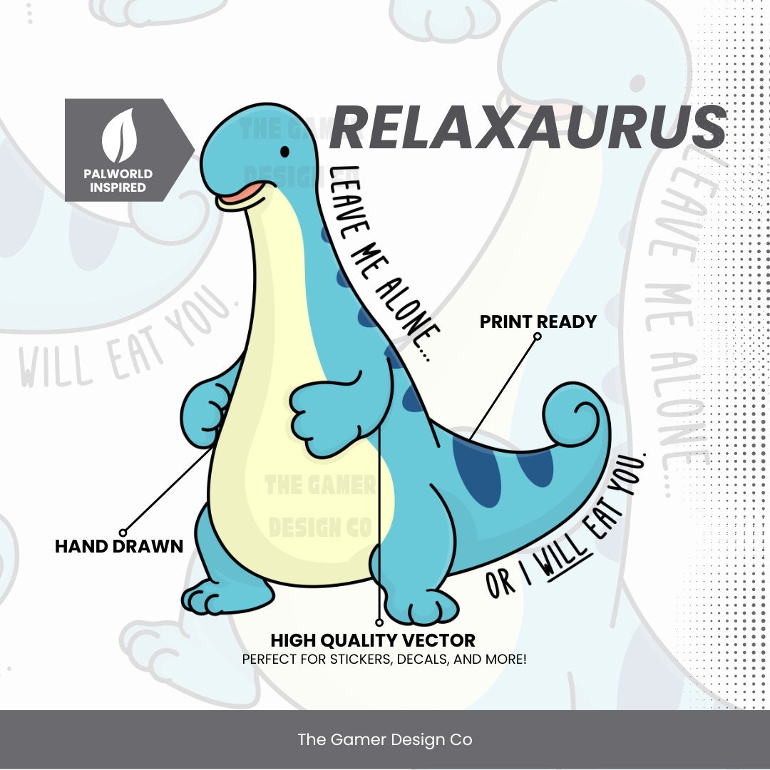 Palworld Inspired Vector - Relaxaurus Inspired Vector | Gamer Vectors ...