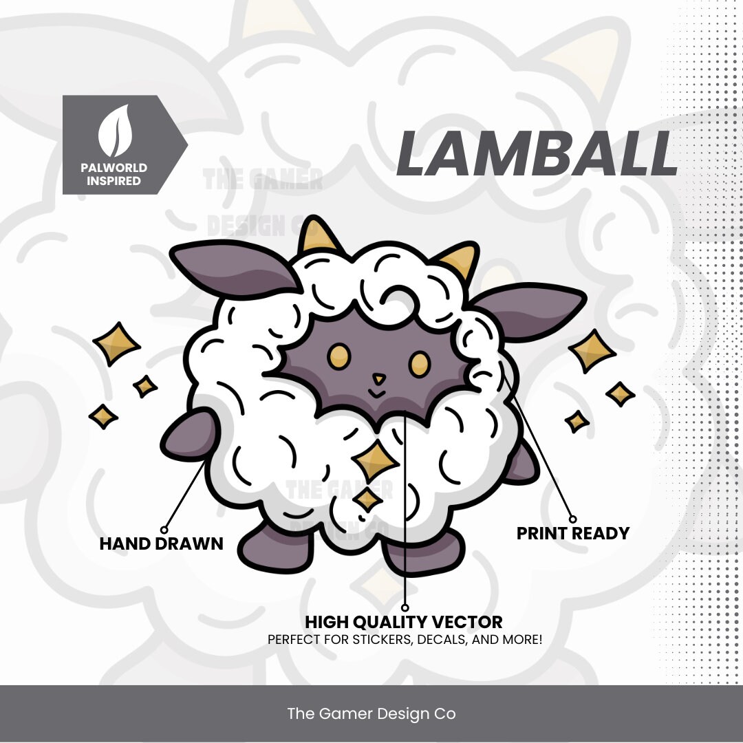 Palworld Inspired Vector Lamball Inspired Vector Gamer Vectors Video ...