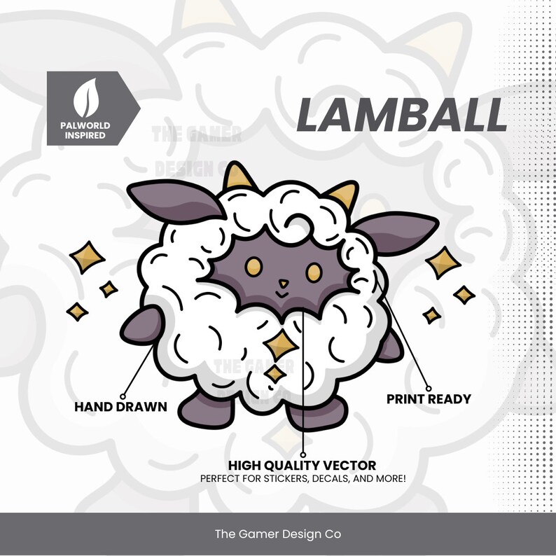 Palworld Inspired Vector - Lamball Inspired Vector | Gamer Vectors ...