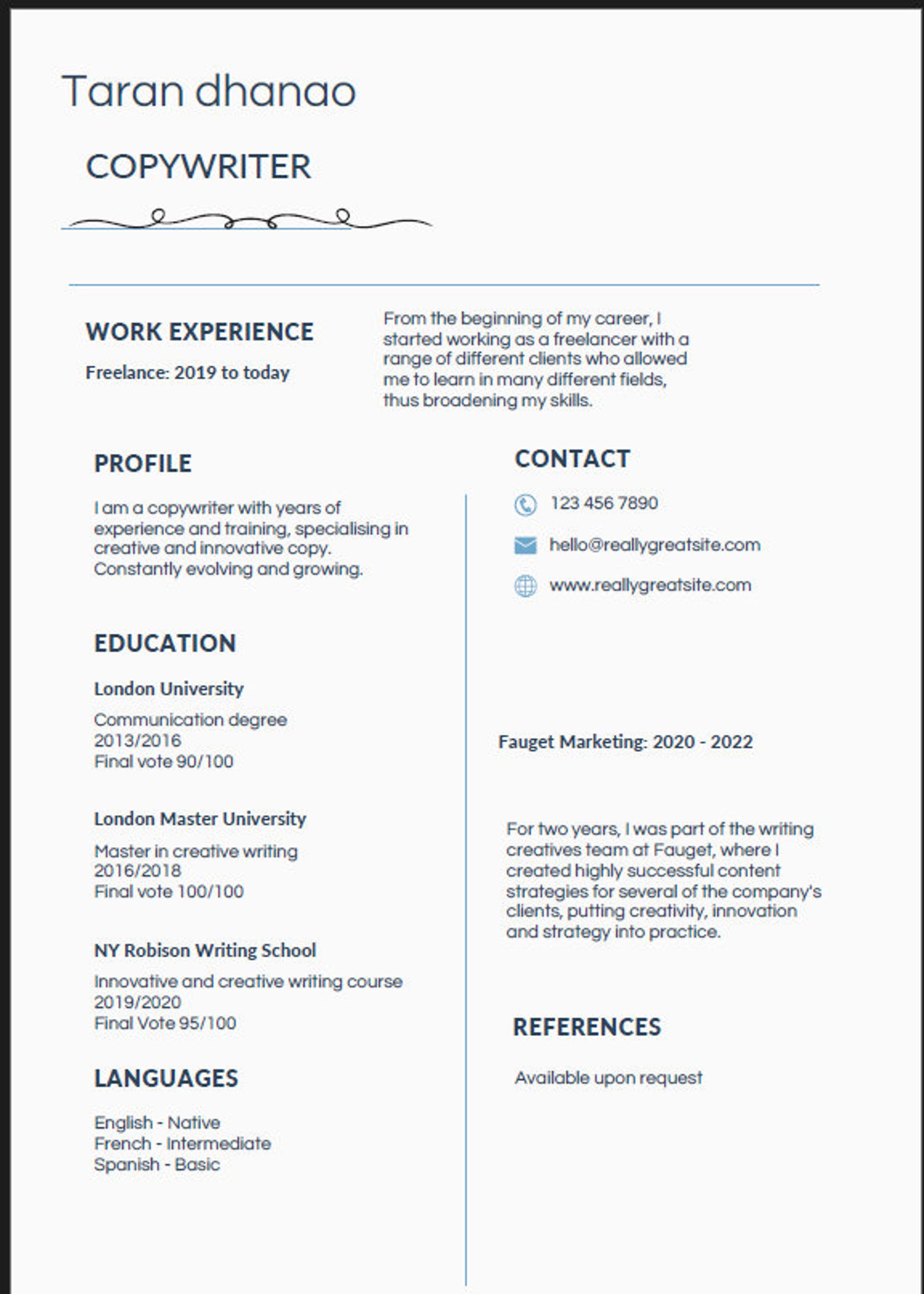 Basic Resume Formate - Etsy