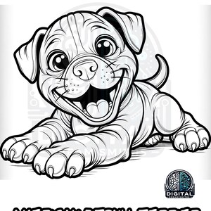 Charming Pitbull Puppy Coloring Page - Printable PDF for All Ages ...
