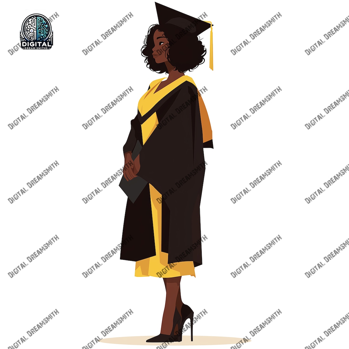 13 Pack Graduation Clip Art, Black Women Vector Graphics, Sublimation ...