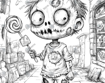 Printable Paper Doll | Halloween Zombie Cupcake Baker Boy With Coloring ...