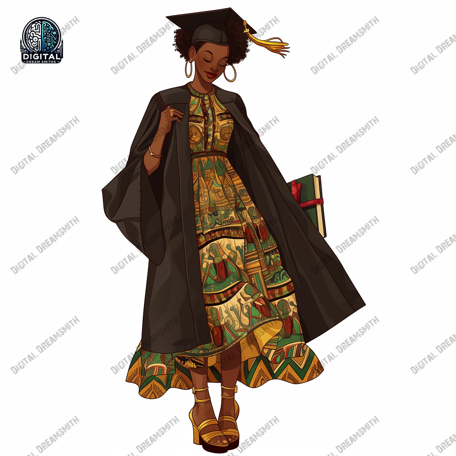 13 Pack Graduation Clip Art, Black Women Vector Graphics, Sublimation ...
