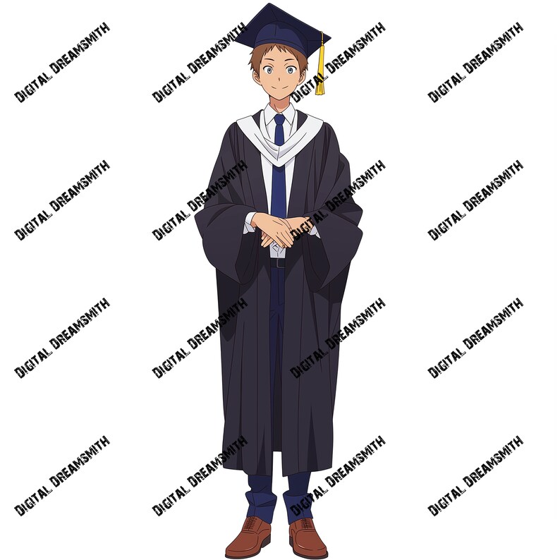 Boys Graduation Cap and Gown Clip Art, Diverse Students (PNG JPG) - Etsy