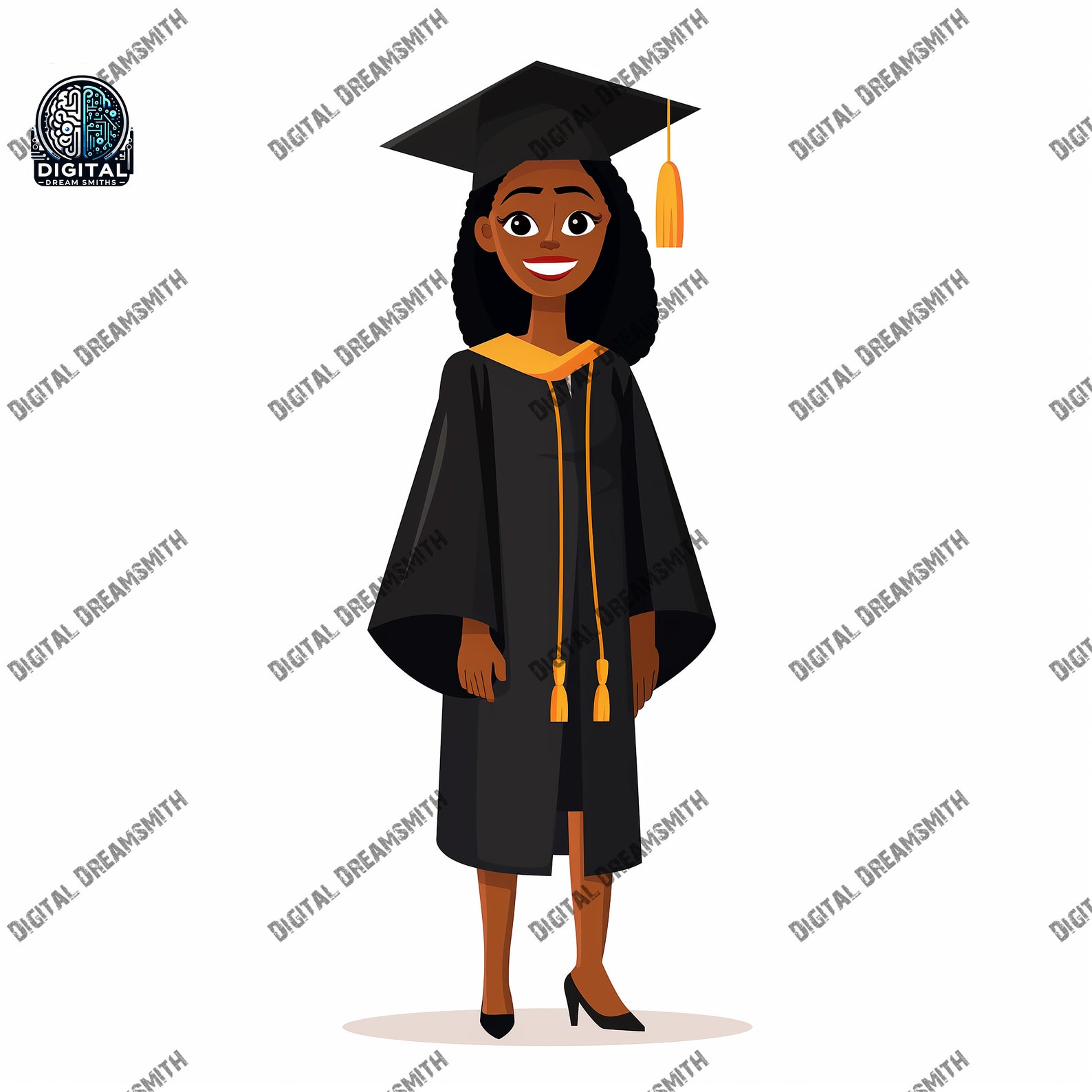 13 Pack Graduation Clip Art, Black Women Vector Graphics, Sublimation ...