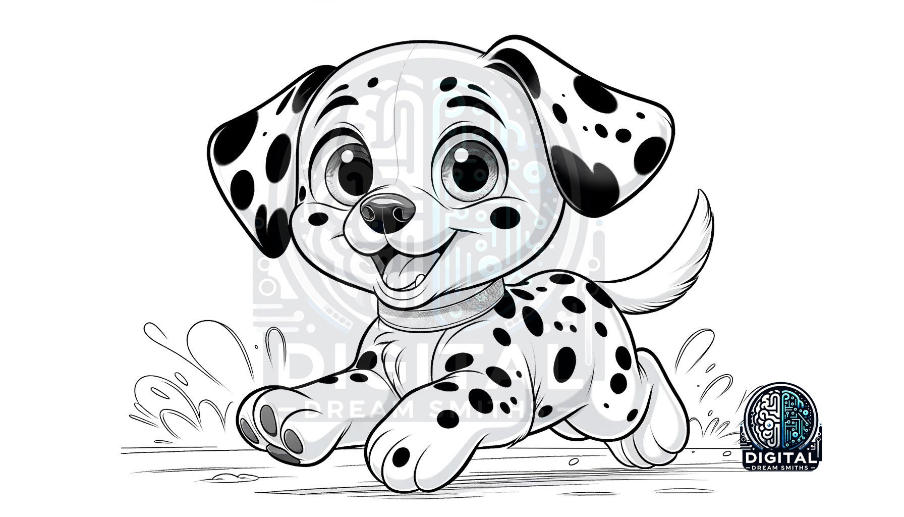 Charming Dalmatian Puppy Coloring Page - Printable PDF for All Ages ...