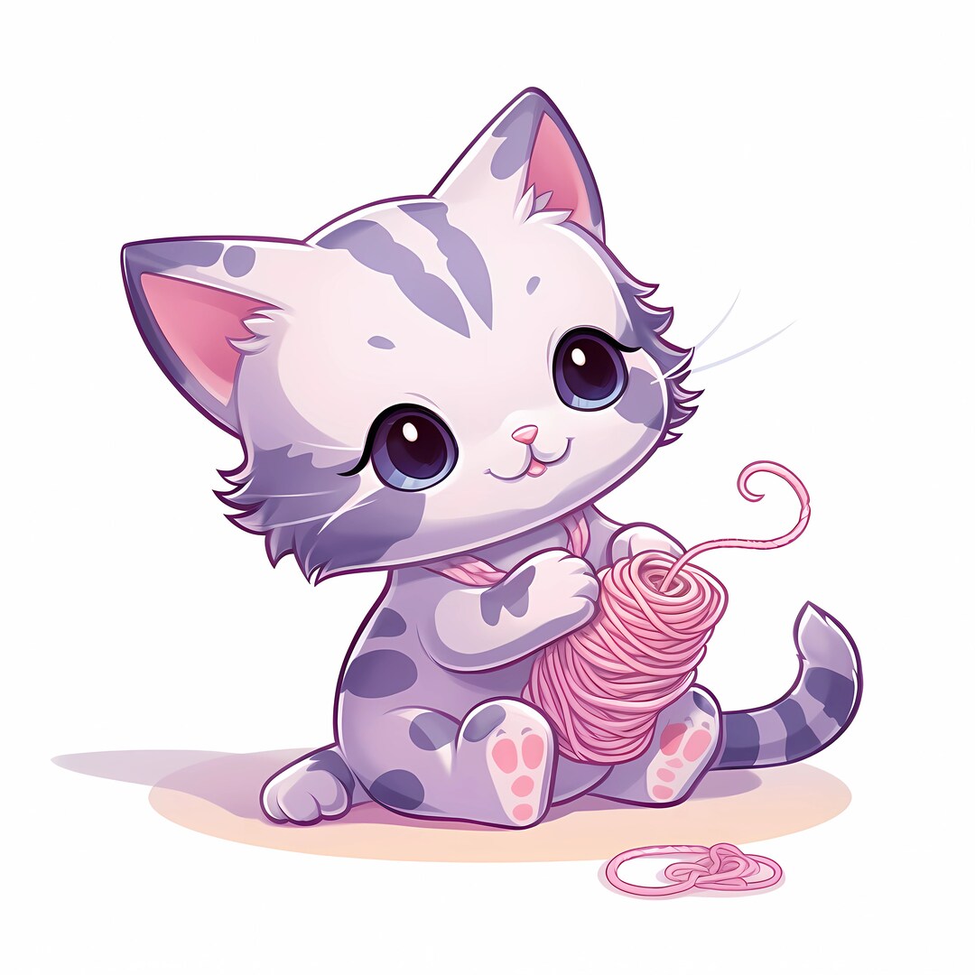 Twitch Subbadge Sticker Baby Cat Playing With a String Resolution ...