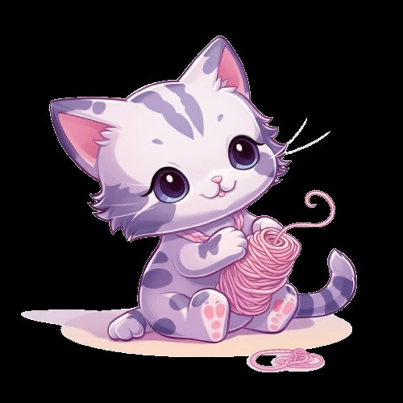 Twitch Emote Sticker Baby Cat Playing With a String Resolution 500x500 ...