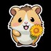 Twitch Subbadge Emote Sticker Smiling Hamster Enjoying a Sunflower Seed ...