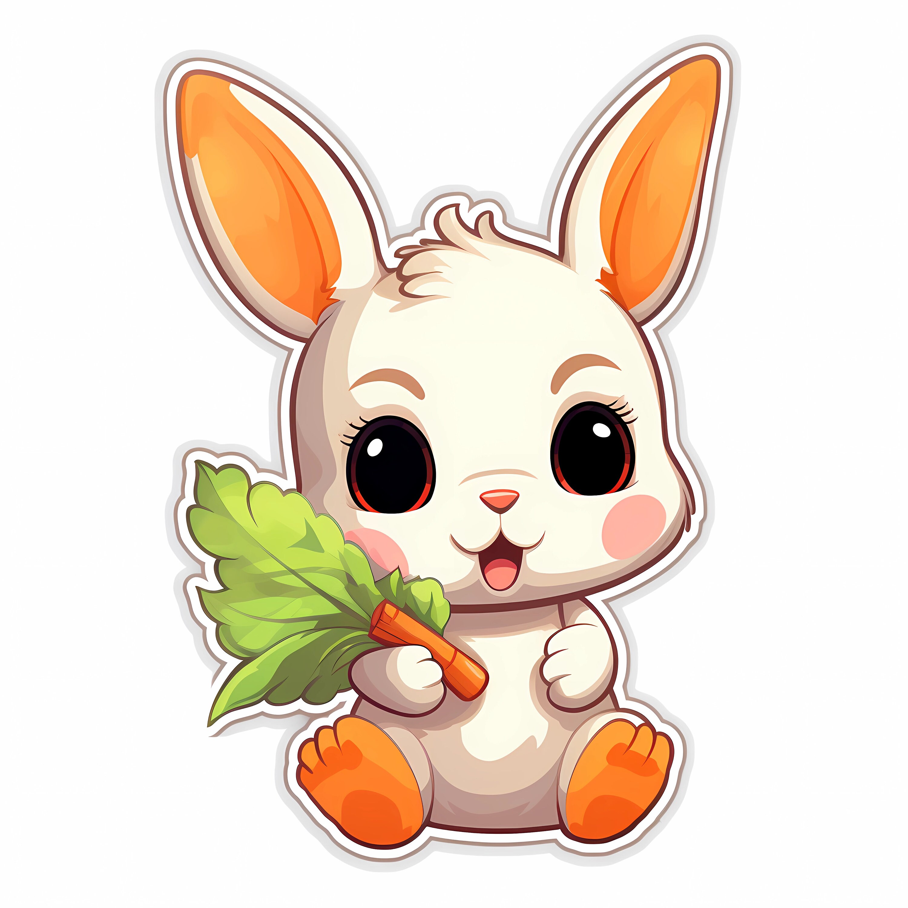 Twitch Emote Subbadge Sticker of a Baby Bunny Munching on a Carrot ...