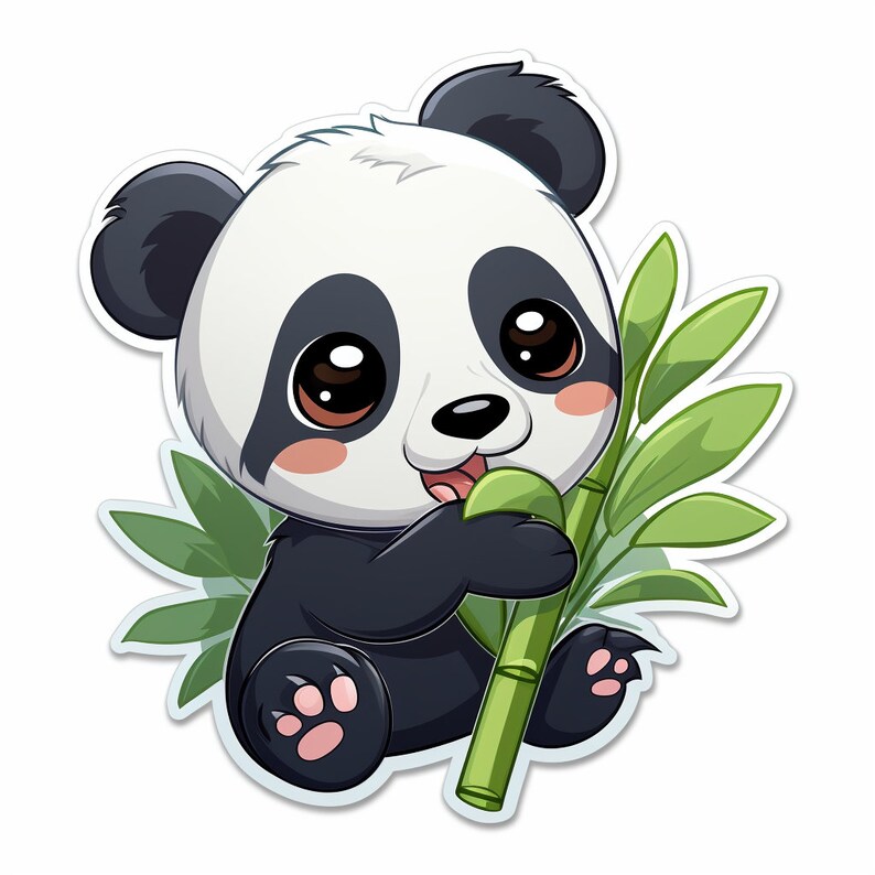 Twitch Emote Subbadge Sticker Content Panda Munching on Bamboo ...