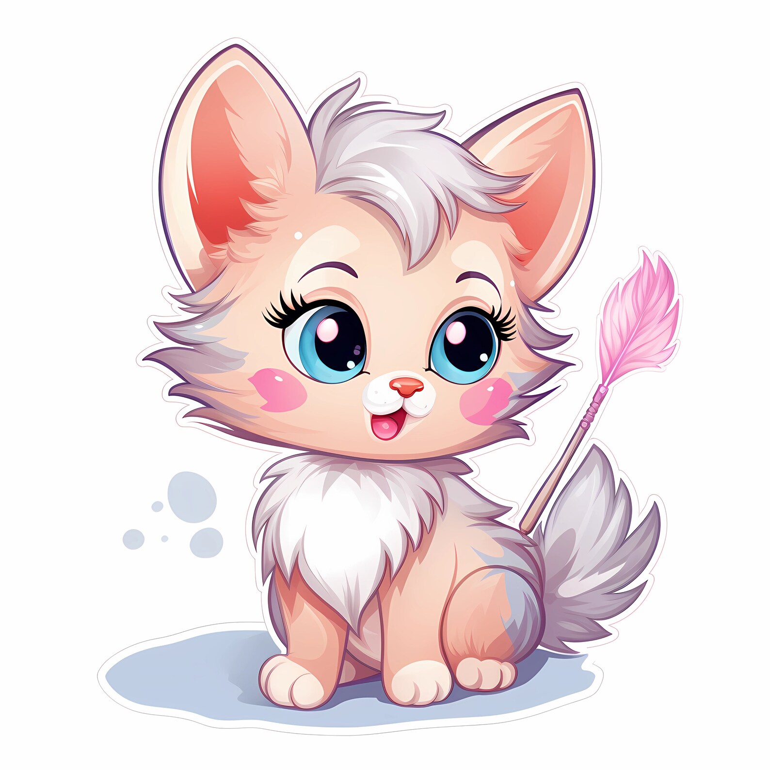 Twitch Emotes Subbadge Sticker of a Delighted Kitten Playing With a ...