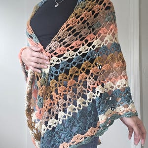 Crochet Multi-color Autumn Shawl - Etsy