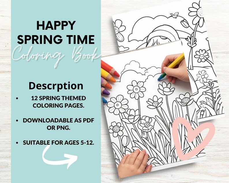Spring Time Children's Coloring Book Bundle Perfect for Easter - Printable PDF - Etsy