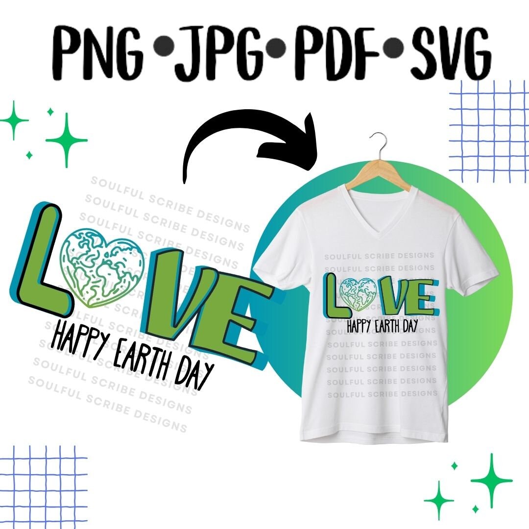 Earth Day Love Digital Design Eco-friendly DIY Vinyl & Print Crafts for ...